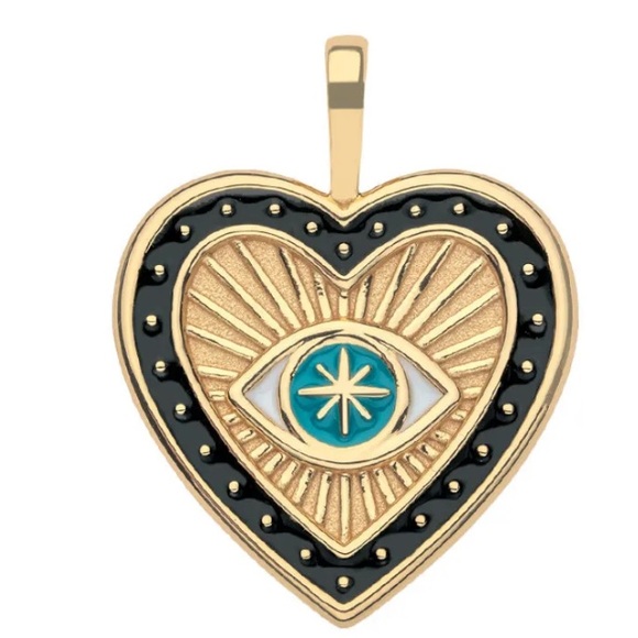 Jane Win | Jewelry | Jane Win Protect Evil Eye Black Enamel Heart ...